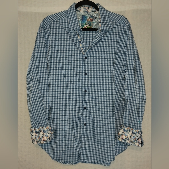 Robert Graham | Shirts | Robert Graham Xl Mens Blue Conlan Flip Cuff ...